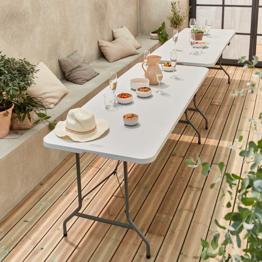 Table pliante blanche - L'Instant Idéal location de matériel ...